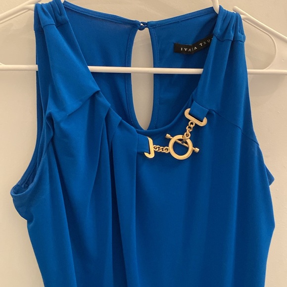 Ivanka Trump | Tops | Ivanka Trump Royal Blue Tank Top With Gold ...
